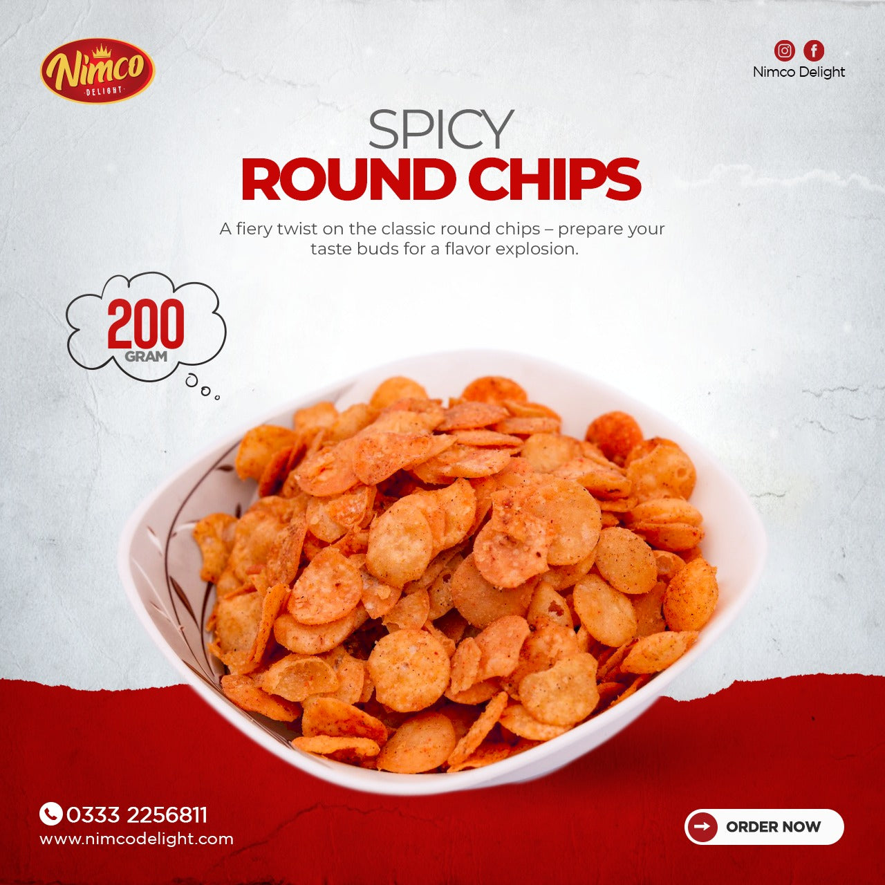 Spicy Round Chips (200 gm) – nimcodelight